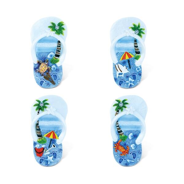CoTa Global Flip Flop Refrigerator Blue Sand Magnets Set of 4 - Bed ...