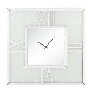 Analog Wall Clock With Led Light And Faux Gem Inlay Silver Saltoro ...