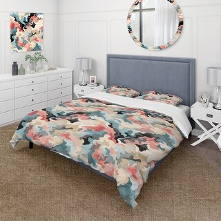 Designart "Soft Color Fusion Ideational Current" Modern Bed Cover Set ...