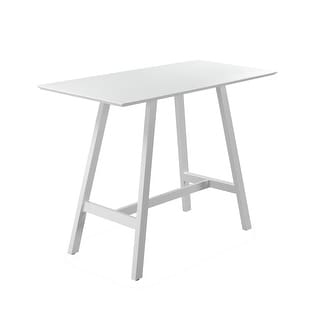 Keli 43 Inch Bar Table, Classic White Aluminum Frame, Rectanglular Top ...