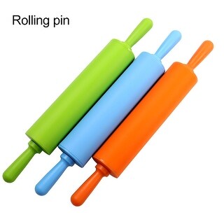 Silicone Rolling Pin NonStick Dough Cookie Biscuit Pizza Roller Baking ...