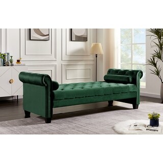 Rectangular Large Sofa Stool Padded Seat Tufted Button Cushions and ...