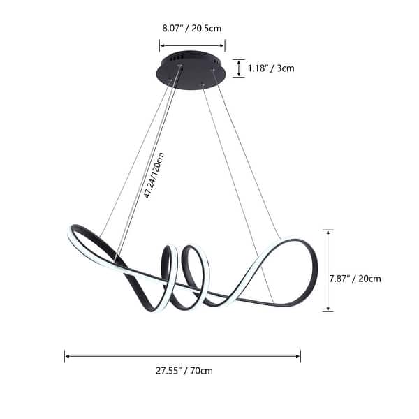 Modern Wavy Linear Design LED Pendant Light Fixture - Bed Bath & Beyond ...