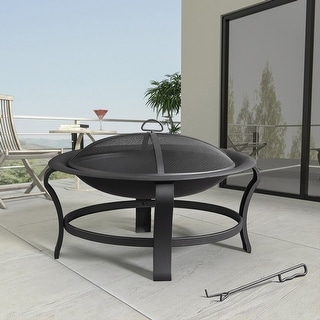 30" Elevated Round Steel Fire Pit - Bed Bath & Beyond - 32987618
