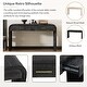 Arc Round Edge Console Table with Open Storage & 2 Drawers, Entryway ...