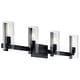 Jemsa 32 in. 4-Light Bathroom Vanity Light with Clear Fluted Glass ...