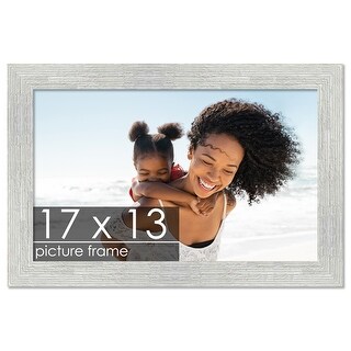 17x13 Distressed/Aged White Washed Complete Wood Picture Frame with UV ...