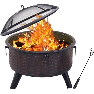 Fire Pit, Portable Firepits for Outside Patio, Outdoor Wood Burning ...