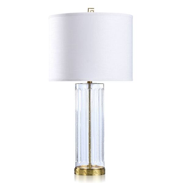 Dann Foley - Lifestyle Clear Seeded Glass Table Lamp - Polished Brass ...