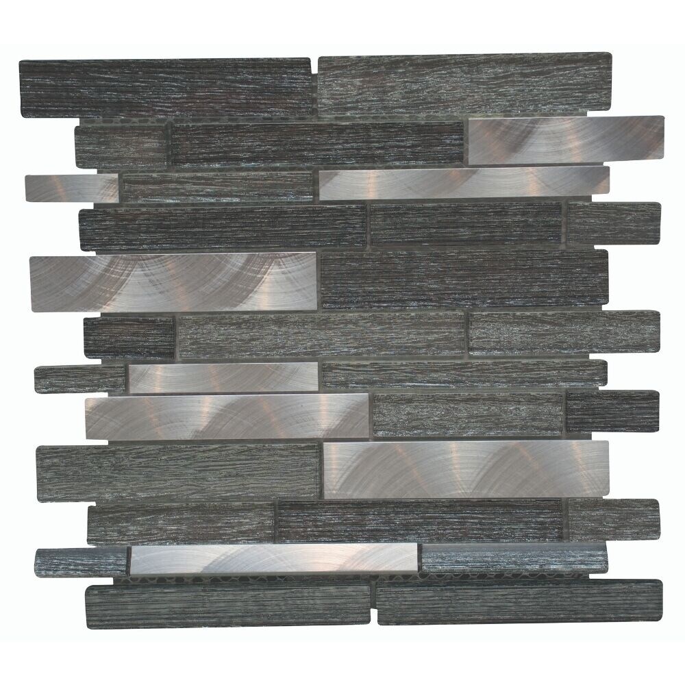 The Tile Life Cosmos Rhombus 12" x 12" Silver Glass Mosaic Tile - Bed ...