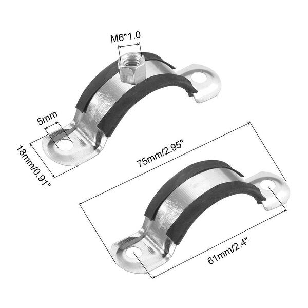 M6 Rigid Pipe Strap Clamps, Pipe Bracket Tube Clips Carbon Steel 48Pcs - Bed Bath & Beyond ...
