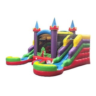 POP JUMP Rainbow Castle Bounce House and Double slide Combo - Bed Bath ...