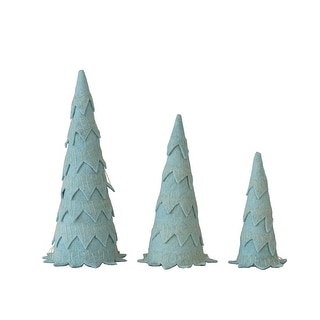 Wool Felt Trees with Metallic Stitching - 6.0"L x 6.0"W x 19.0"H - Bed ...