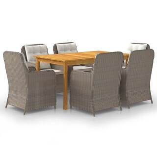 vidaXL 7 Piece Patio Dining Set Brown - Bed Bath & Beyond - 33600100