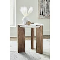 Signature Design by Ashley Isanti White/Brown End Table - 22.25"W x 22. ...