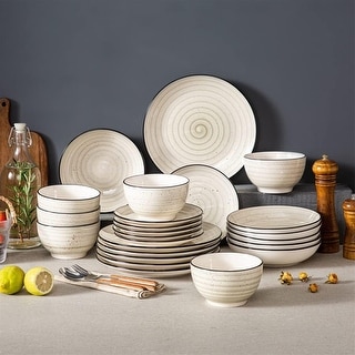 24-Piece Stoneware Dinnerware Set Service for 6 - Bed Bath & Beyond ...