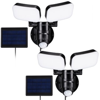 2-Pack Dual-Head LED Solar Outdoor Security Lights with Motion Sensor ...
