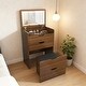 3-in-1 Vanity Desk with Lighted Mirror & Stool - Flip Top, Compact ...