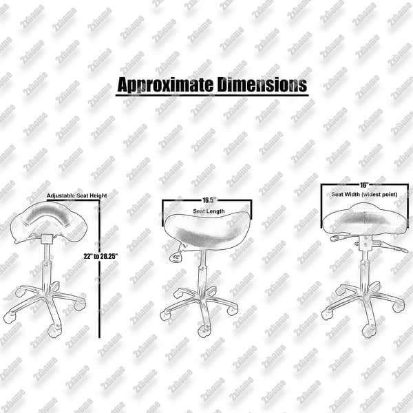 Adjustable Saddle Stool Tilt Backless Chair With Wheels Salon Dental ...