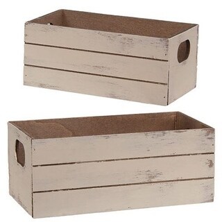 Set of 2 Distressed Wooden Mini Crates - N/A - Bed Bath & Beyond - 39003490