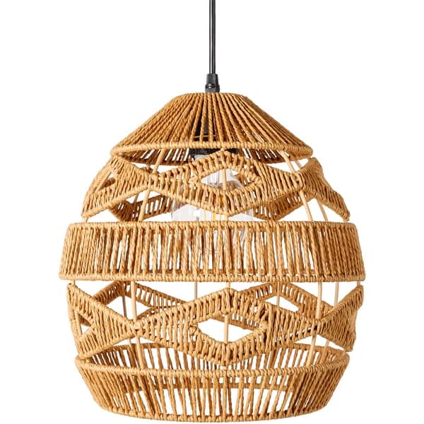Artistic Weavers Krill Paper Rattan Bohemian Pendant Light - Bed Bath ...