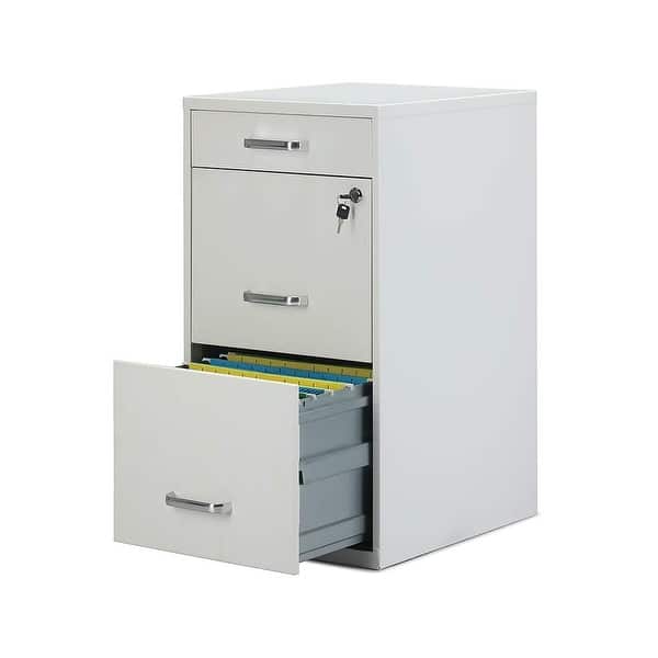 3-Drawer Vertical File Cabinet Locking Letter White 18-Inch - Bed Bath ...