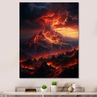 Designart "Volcano Volcanic Wilderness V" Volcano Wall Art - Bed Bath ...