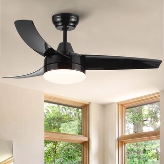 Matte Black Ceiling Fan with Integrated LED Light - Bed Bath & Beyond ...