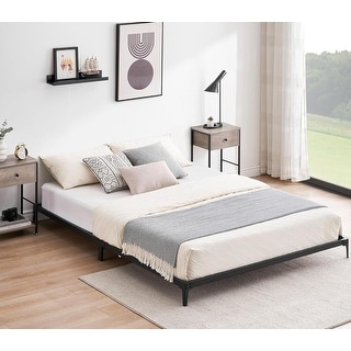 6 Inch Queen Size Bed Frame Low Profile Metal Platform Bedframe Space ...