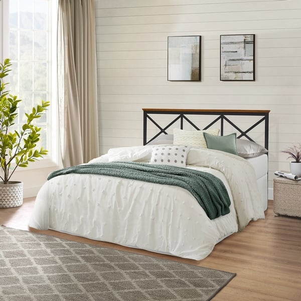 Hillsdale Furniture Ashford Triple X Design Metal Headboard with Frame ...