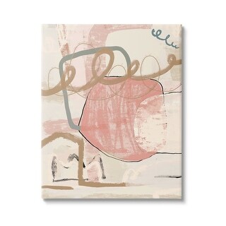 Stupell Pink Squiggle Abstraction Canvas Wall Art Design by Leah ...