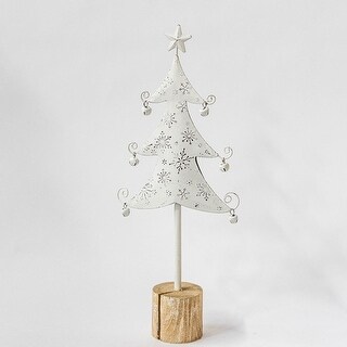 White Metal Tree With Bells On A Wooden Base Figurine - Bed Bath ...