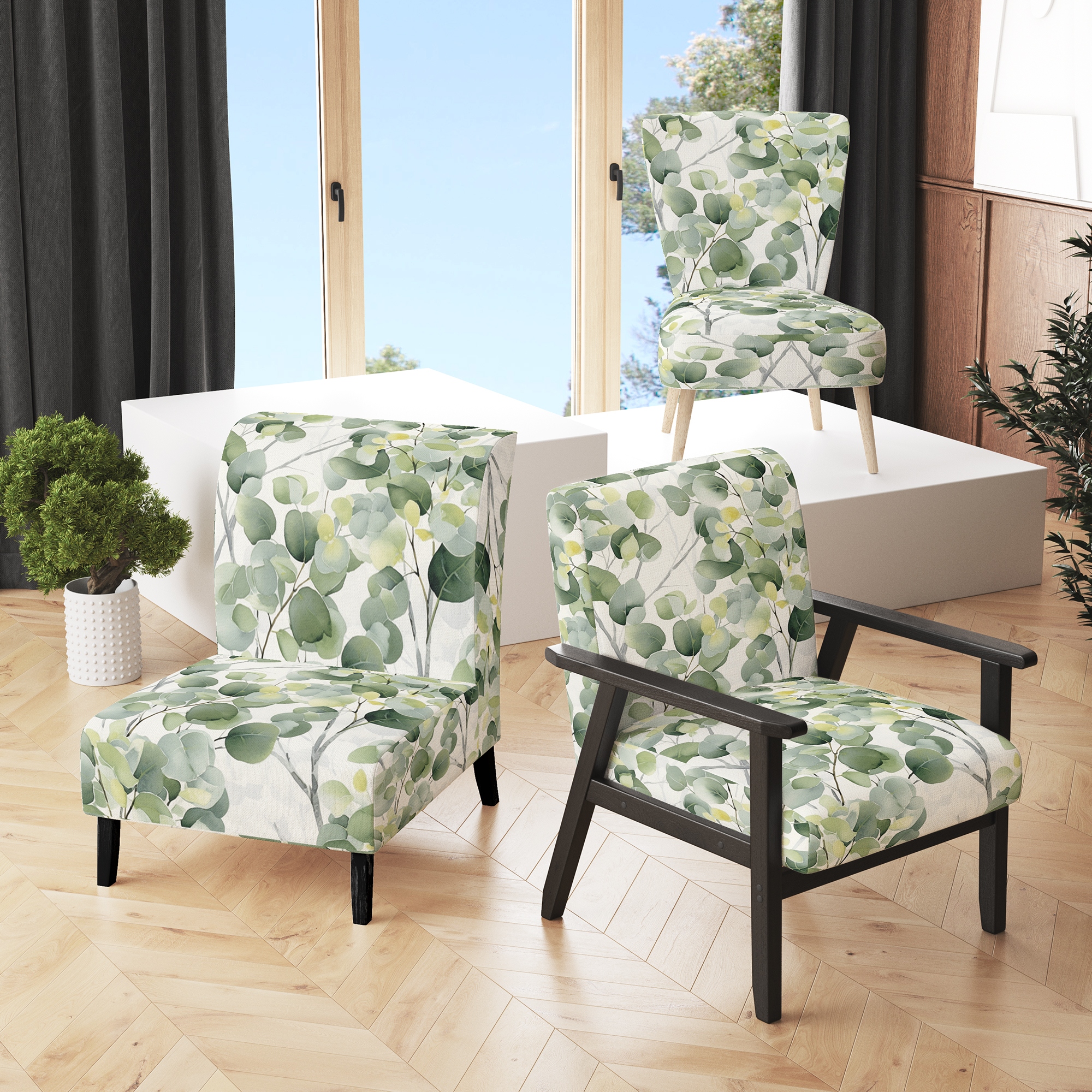 Green High Back DESIGN ART Accent Chairs Bed Bath Beyond