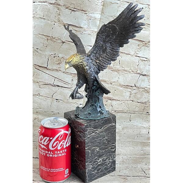 Swooping Eagle Catching Fish Hot Cast Wildlife Bronze Sculpture Statue ...