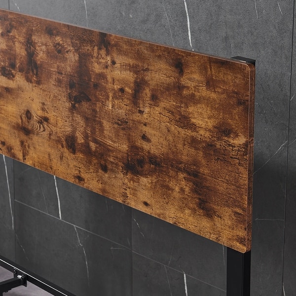 Timeless Elegance: Vintage Wood & Metal Bed Frame for Queen-Sized ...