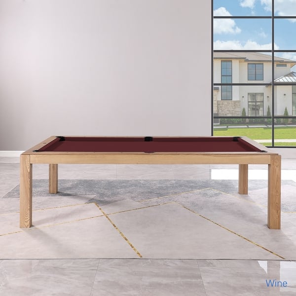 Olivia 8ft Vintage Ash Billiard Slate Pool Table with Dining Top - On Sale - Bed Bath & Beyond ...