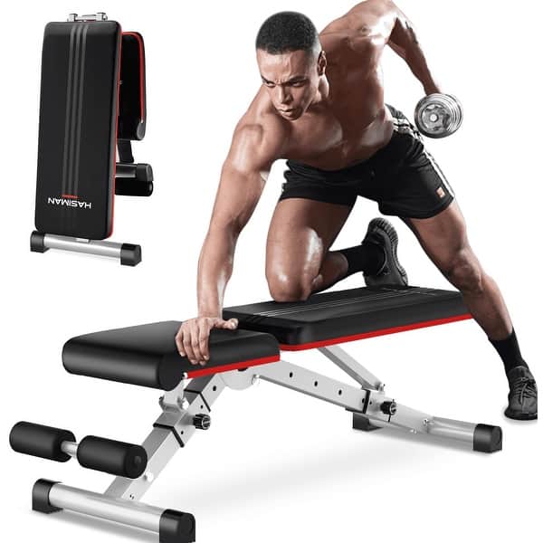 Heisman Workout Foldable Weight Bench 600 lbs with 6 Incline Adjustable ...