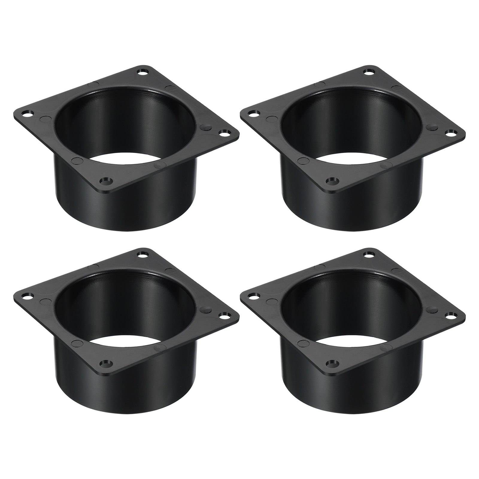 5" Duct Connector Flange ABS Ducting Airflow Tube Vent Connector Black ...