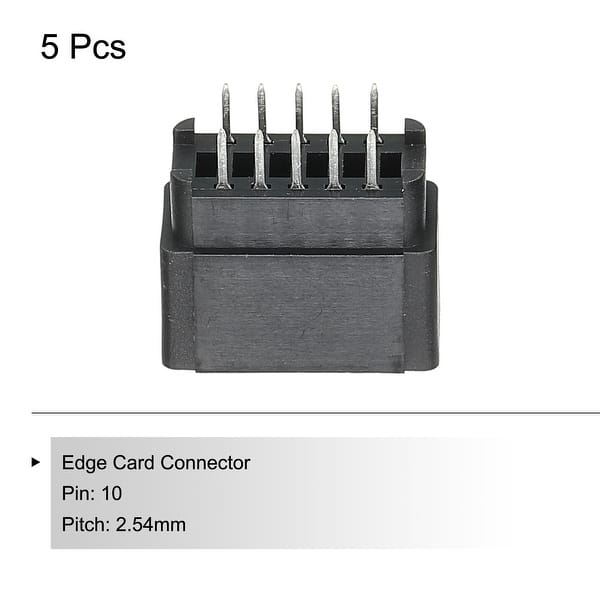 Card Edge Connector Black Socket Right Angle 10 Pin 2.54mm Pitch, Pack ...