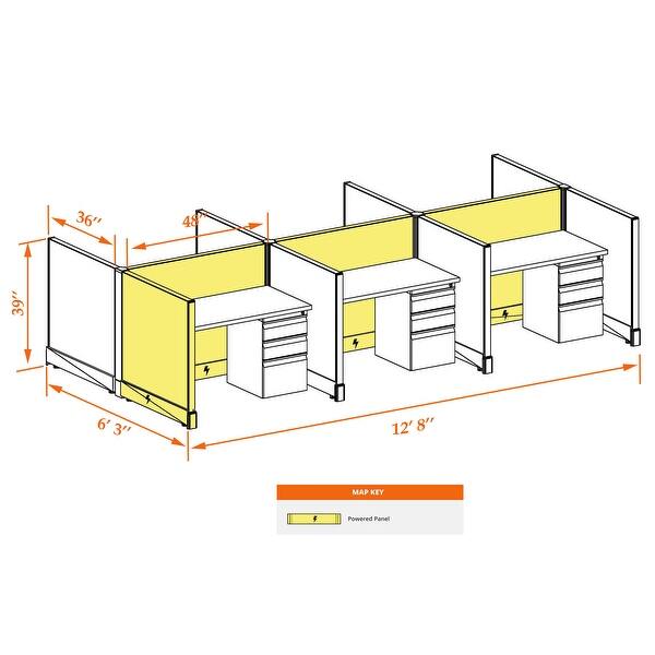 Small Cubicles 39H 6pack Cluster Powered - Bed Bath & Beyond - 29211290