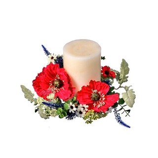 Poppy Salvia Daisy Candle Ring 11" - Bed Bath & Beyond - 35824160