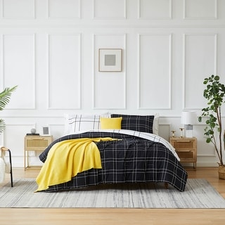 Urban Grid Oversized 5-Piece Reversible Comforter Bedding Set - Bed ...