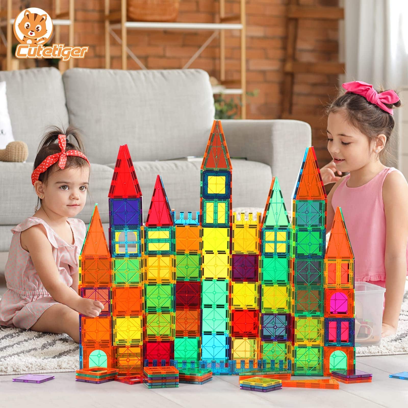 Mangetic Tiles, 100PCS Magnet Building Toys, Magnetic Building Set for Kids, Stacking Blocks ...