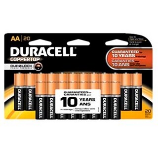 Duracell Coppertop Alkaline Battery Size AA - Pack of 20 - Bed Bath ...