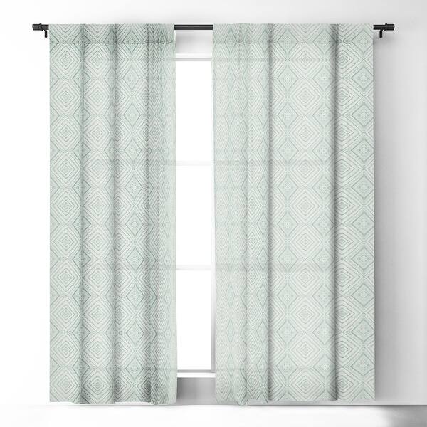 Blackout Dye Dash Diamond Light Green Made-to-Order Curtain Panel (One ...