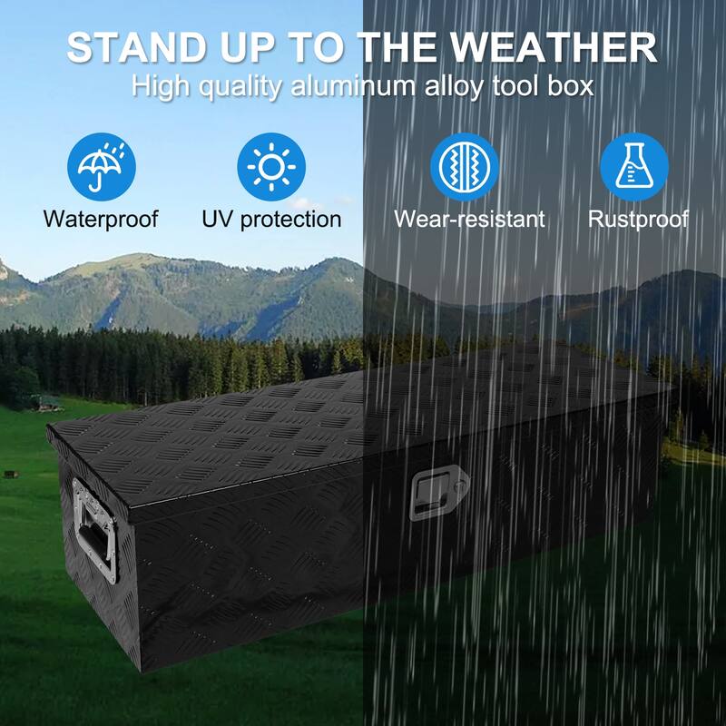 39 Inch Truck Bed Tool Box Aluminum Heavy Duty Trailer Tool Box for Pickup Truck Bed RV Toolbox ...
