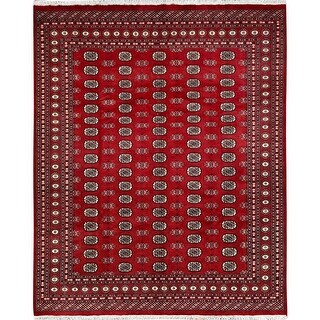 Shahbanu Rugs Ruby Red, Princess Bokara with Tribal Medallions, Natural ...