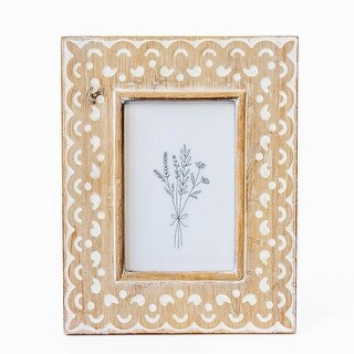 Wooden Frame With Washed White Pattern Photo Frame - Bed Bath & Beyond ...