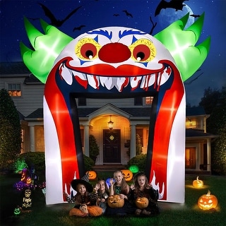 12 FT Halloween Inflatables Clown Archway Outdoor Decorations - Bed ...
