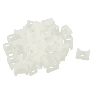 46pcs 5mm Cable Tie Mount Wire Buddle Saddle Type Plastic Holder White ...